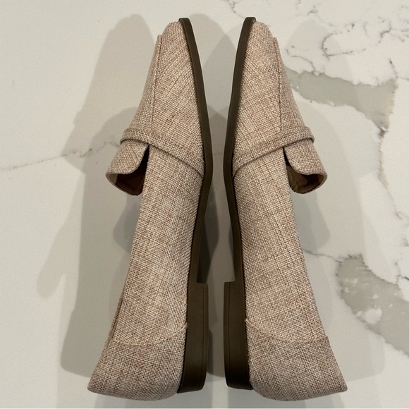 Tinstree | Shoes | Tinstree New Ivory Beige Fabric Tweed Point Toe Loafer Slip On Shoes 42us ...